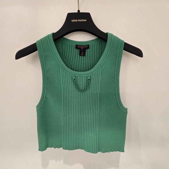 Louis Vuitton | Tops | Louis Vuitton Green Ribbed Tank Top | Poshmark